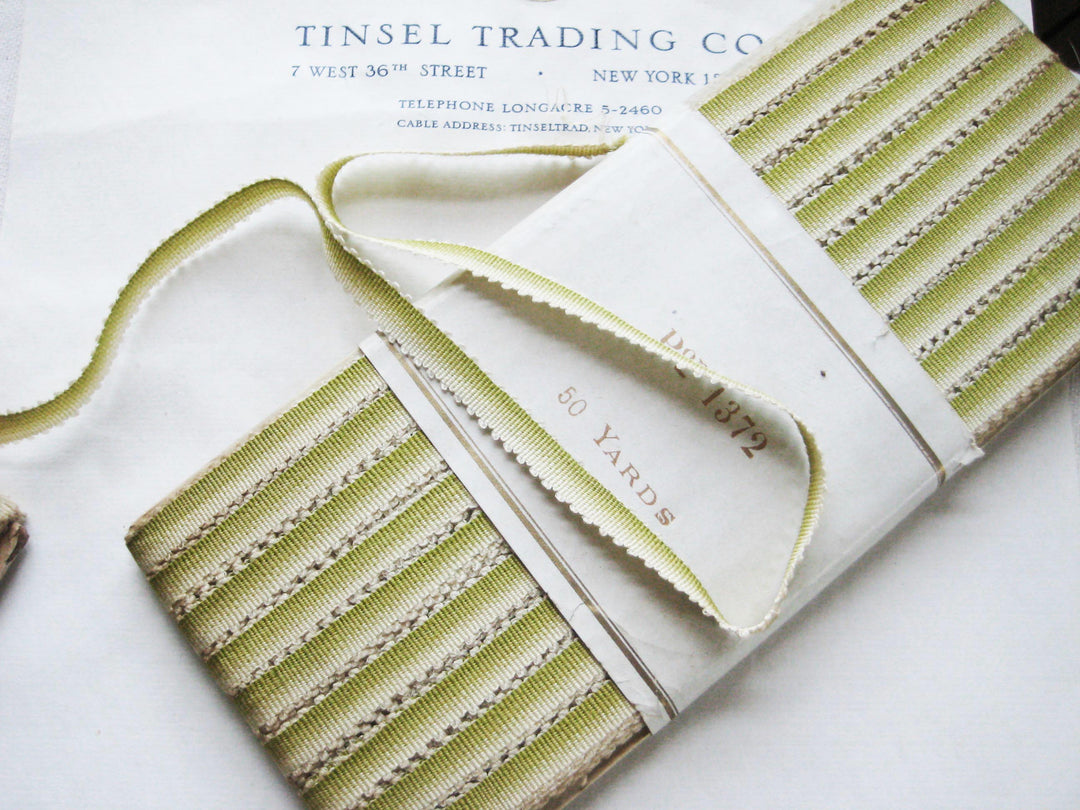 French Kiwi Green/Cream Picot Ombre 3/8" 2 Yards – Tinsel Trading